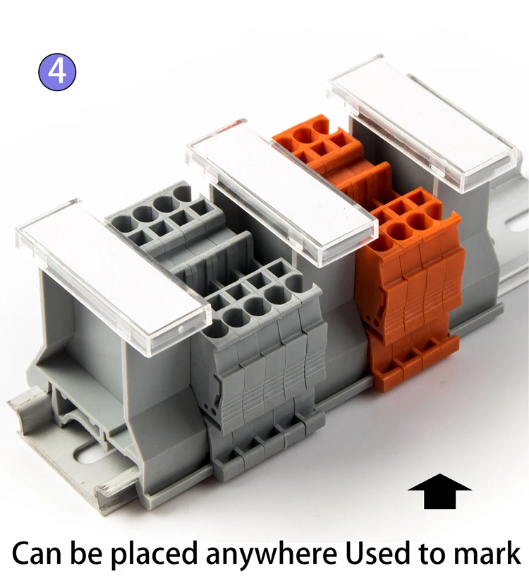 DIN Rail Marking Terminal Block Accessories - UBE/D Gray B2