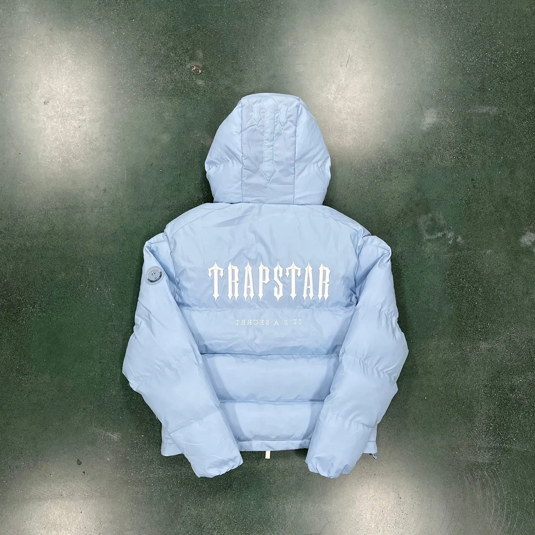 Trapstar London Decoded Hooded Puffer 2.0 - Ice Blue Jacket Men Top ...