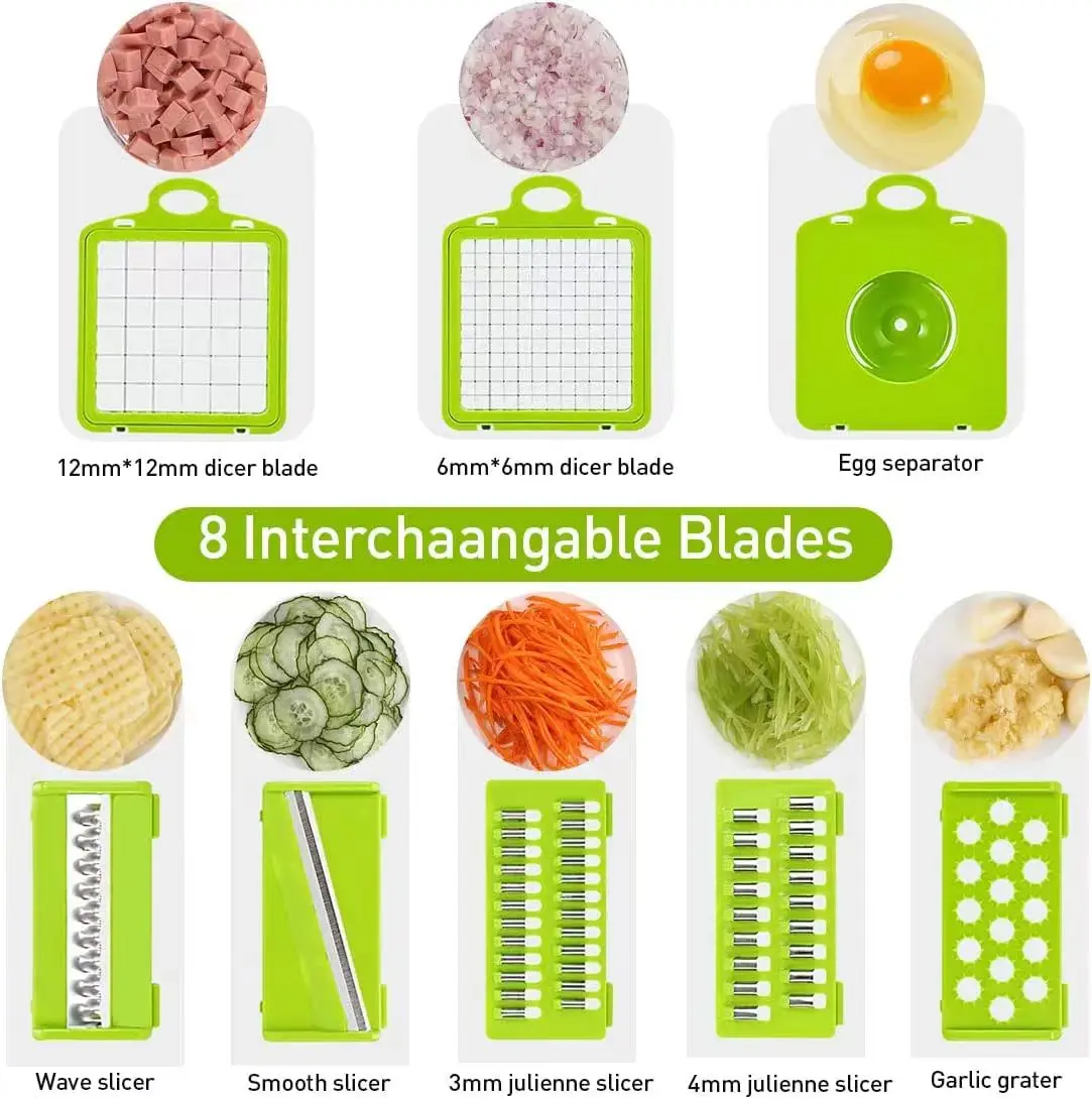 12 In 1 Vegetable Chopper Mandoline Slicer Professional Vegetable ...
