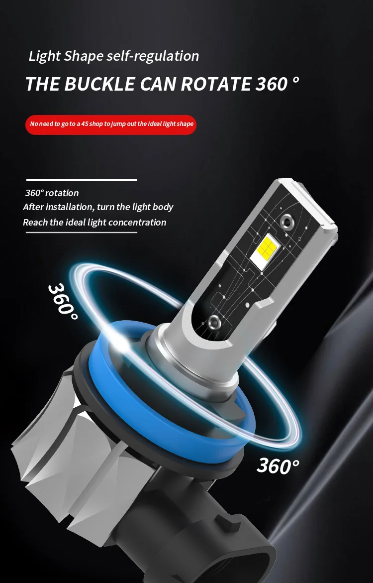 Auto Parts H8 Mini Led Projector Lens Head Light Bulb High Low Beam ...