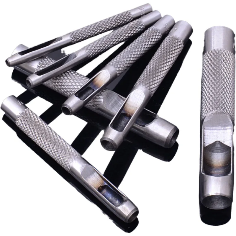 9 Pc Hang Bag Belt Leather Tool Round Punch Impact Chisel 9 Woolly ...