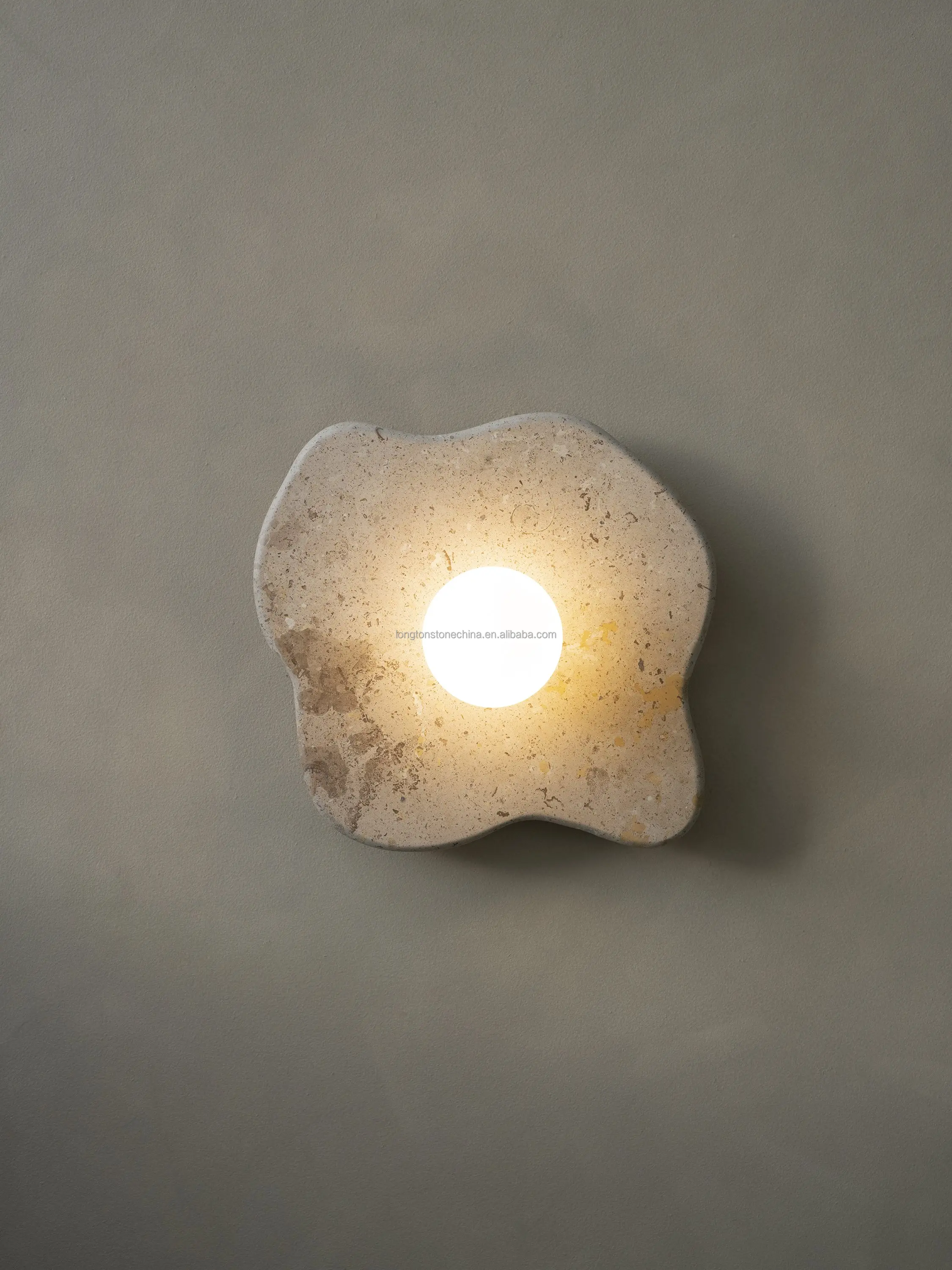 Modern Natural Stone Block Sconce - Customized Dolomite Wall Lamp for ...