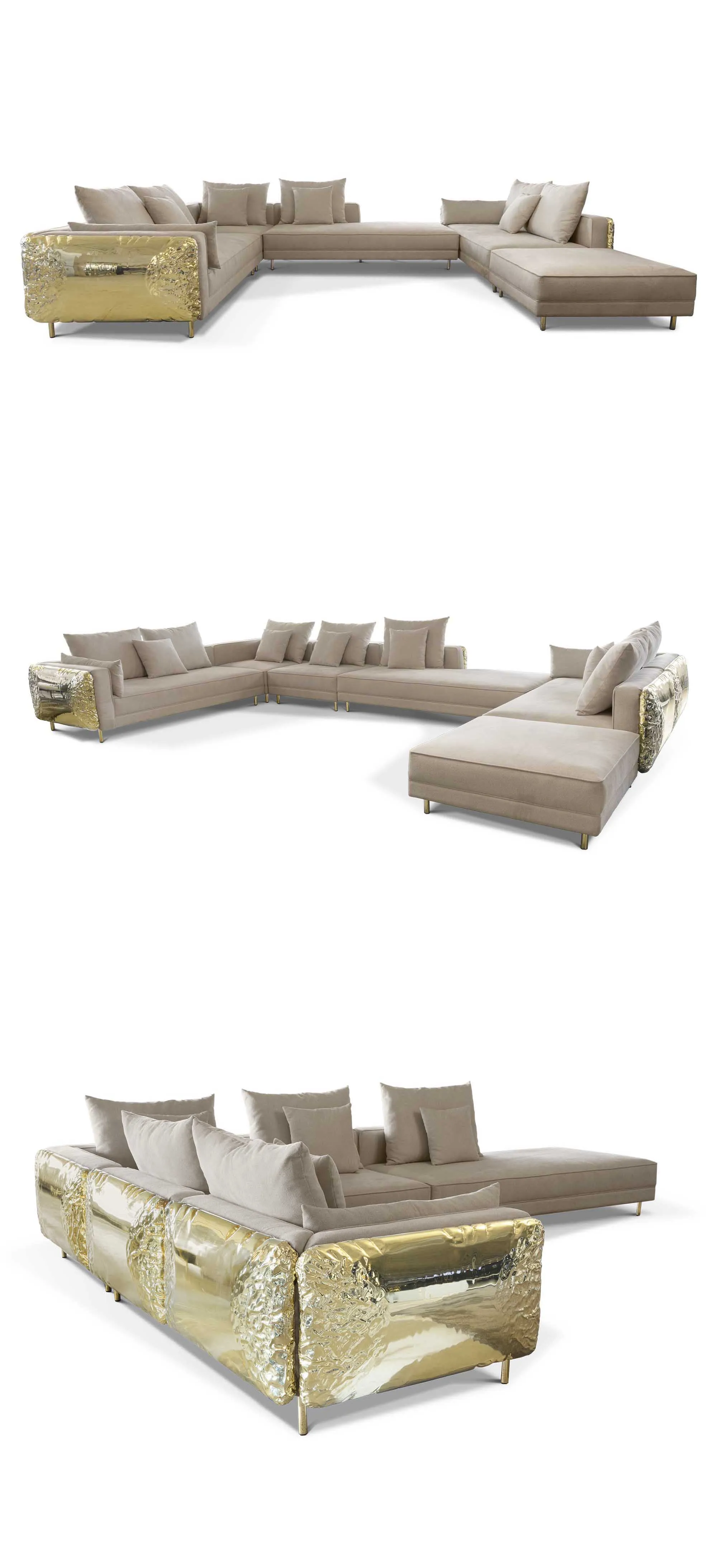 Boca Design Premium Villa Modern Style Light Luxury Leather Sectional ...