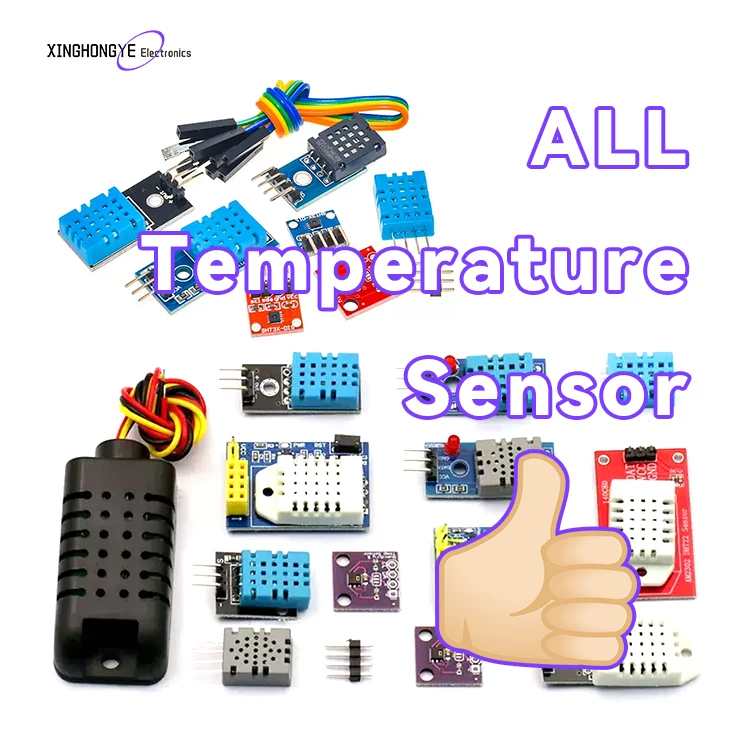 Temperature Sensor Module Dht11 Pt100 Ds18b20 Temperature Instrument Waterproof Temperature ...