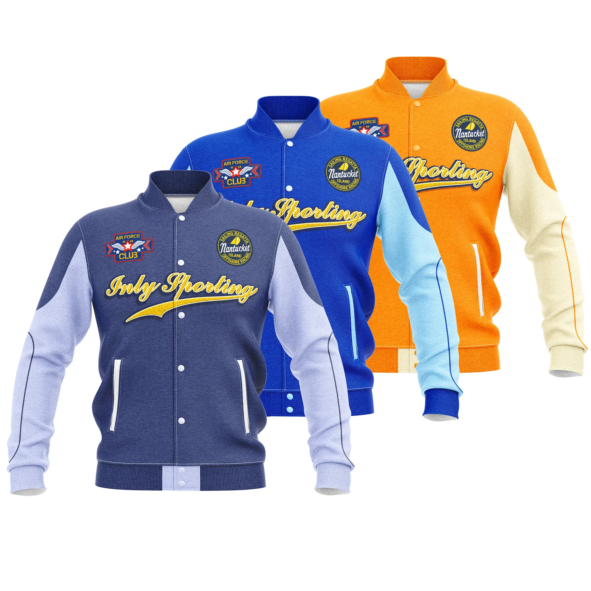 Customized Embroidery Logo Sublimation College Varsity Jacket