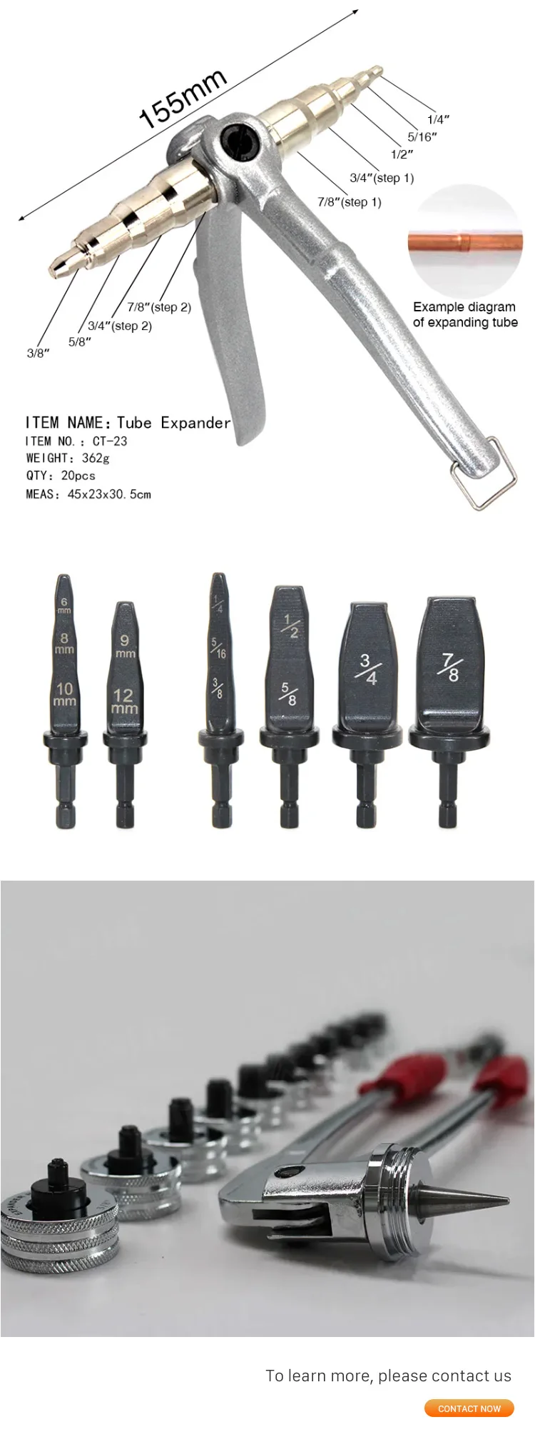 Refrigeration Tool Tube Expanding Tool Kit Ct-100al For 3/8~1-1/8 ...