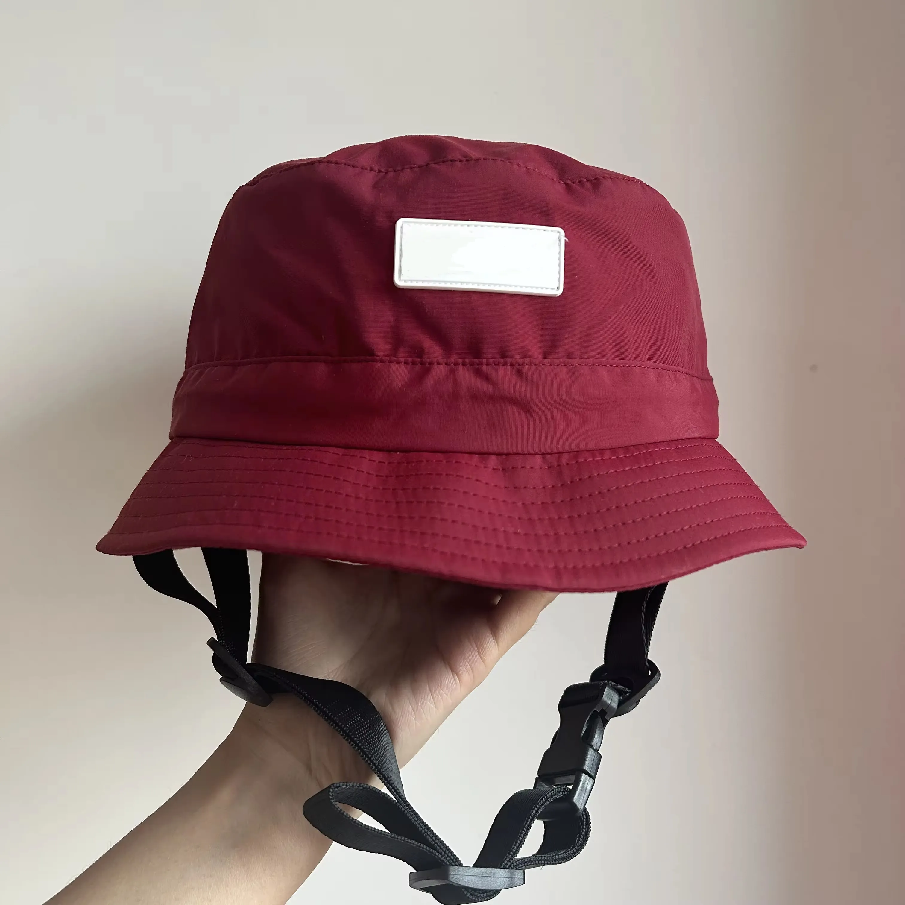 High Quality Custom Rubber Label Waterproof Adult Bucket Hat With Chin ...