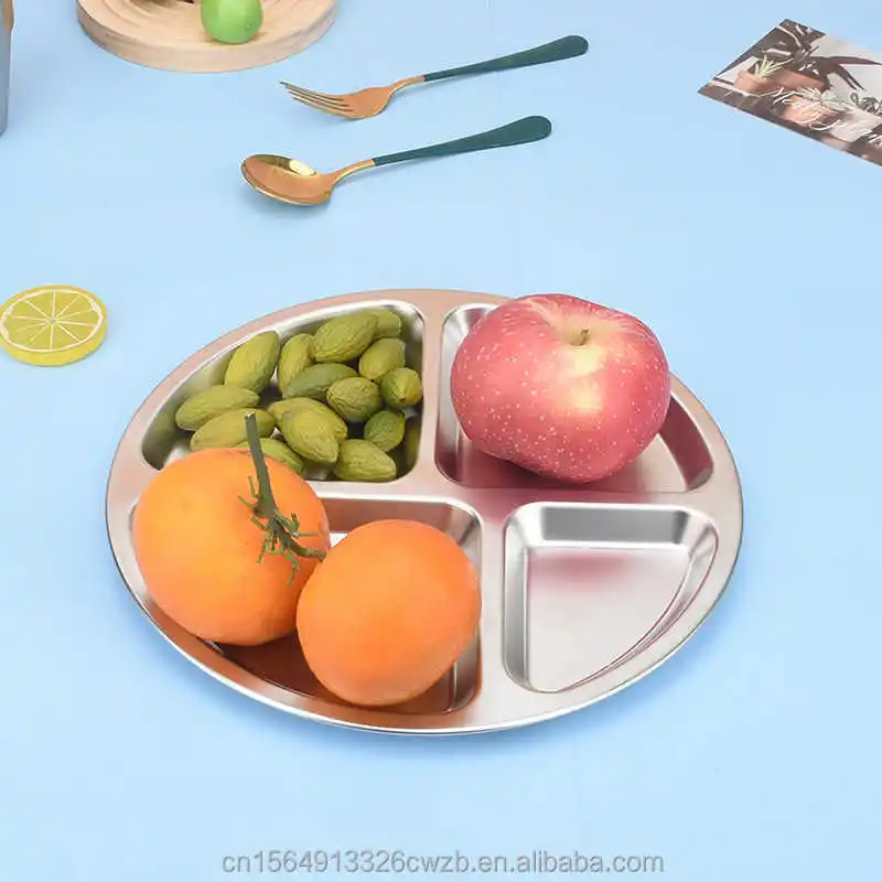 Fat Loss Dinner Plate 316 Stainless Steel Round Children's Dinner Plate ...