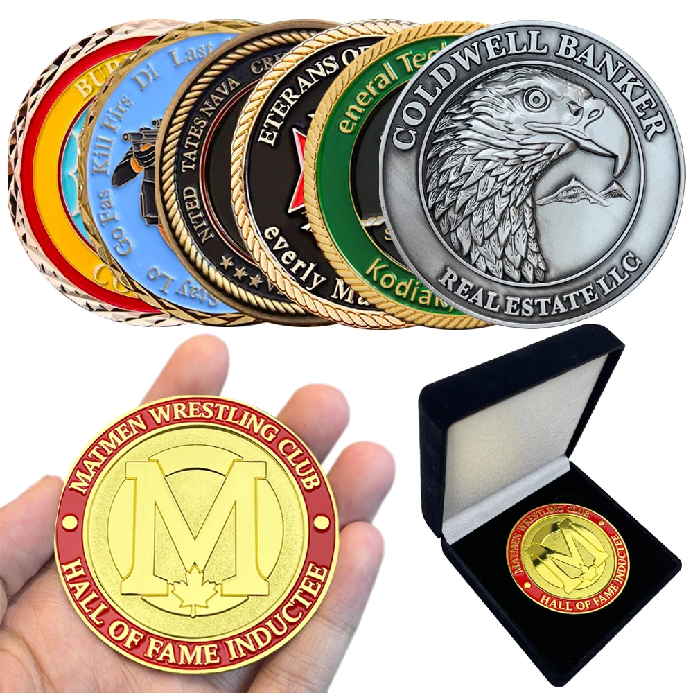 Custom Design Antique Gold Silver Challenge Coin Die Stamped Zinc Alloy ...