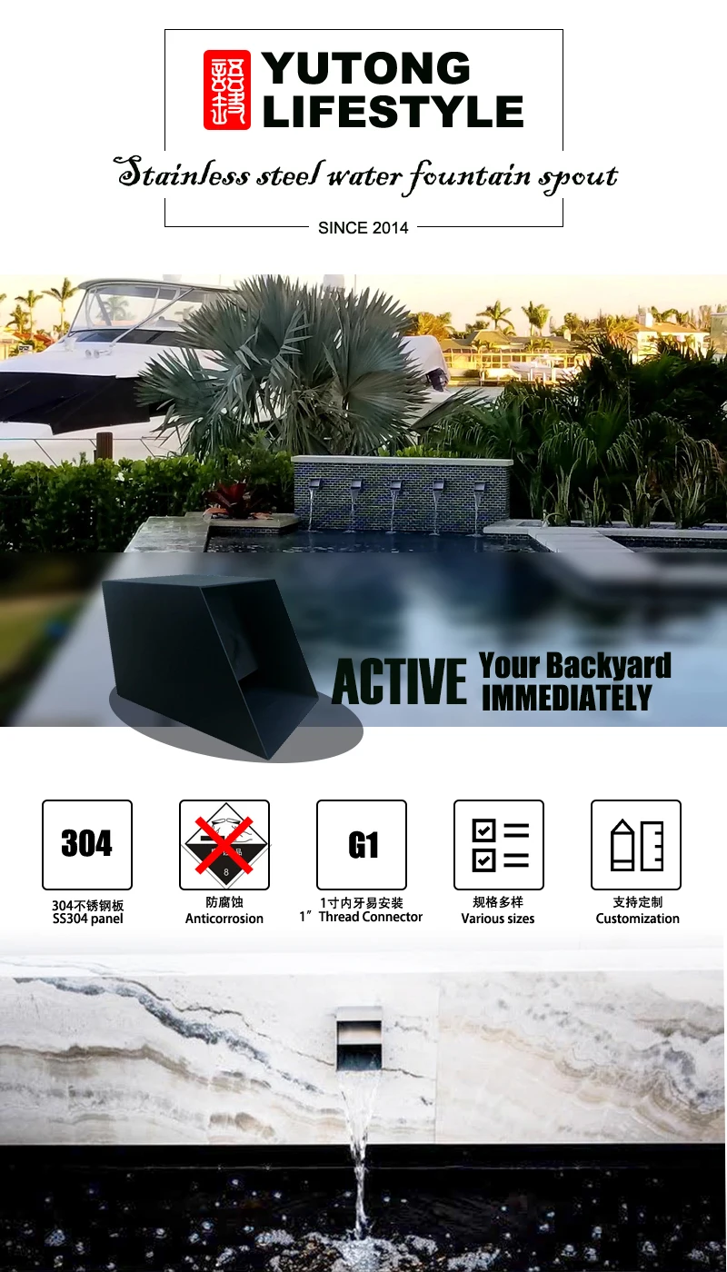 Pool Scupper Waterfall Metal Copper Garden Ornament Pool Scupper ...