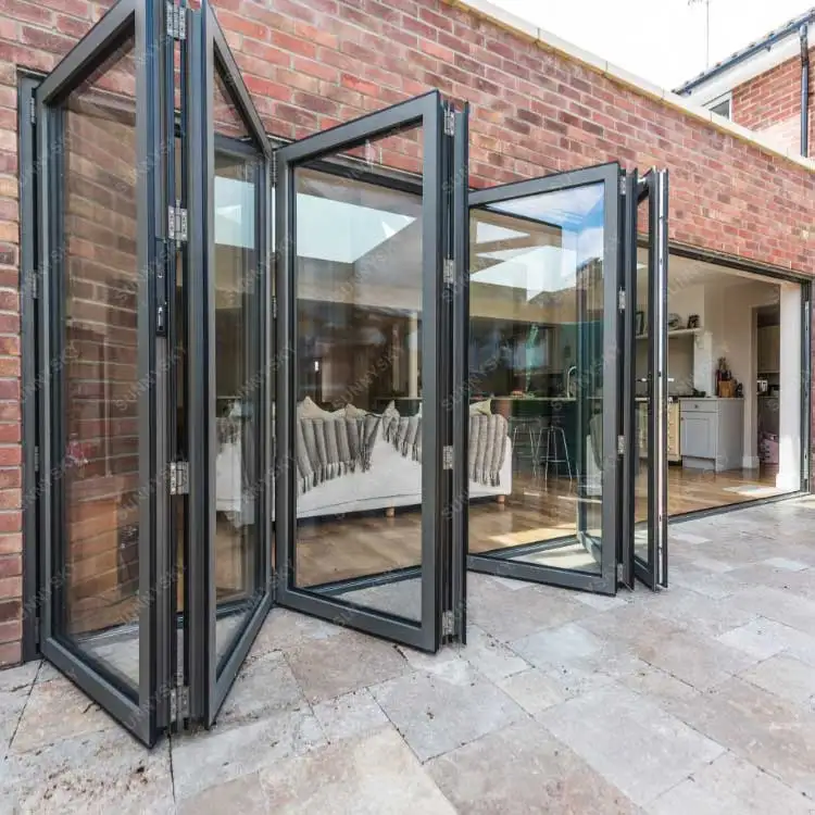 Sunnysky Temporary Aluminium Folding Door Grill Interior Folding Glass ...