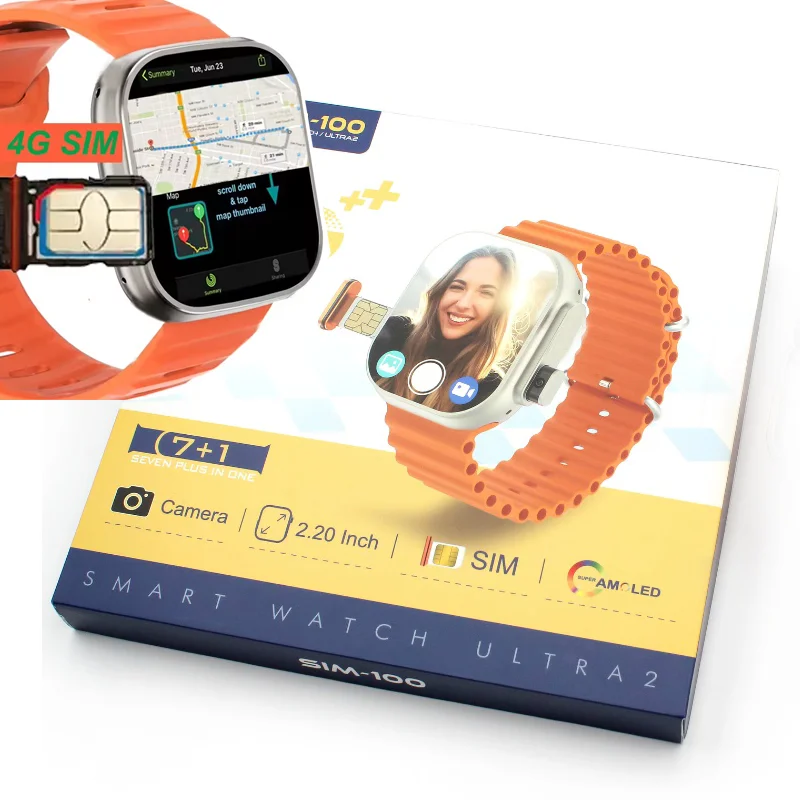 5g smart watch with sim card sim 100 7 in 1 ultra watch phone watch ...