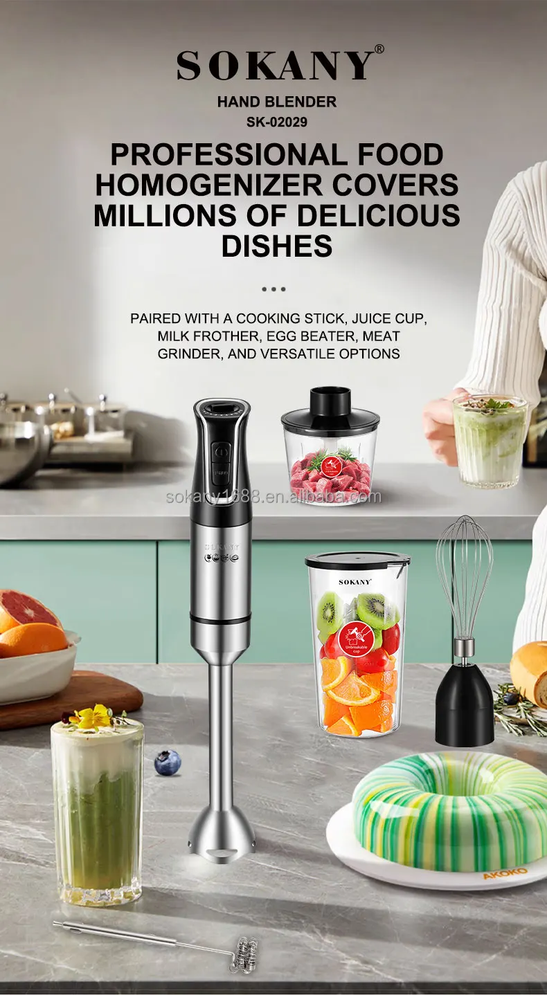Sokany 02029 Multifunctional Mixer - High Speed Immersion Blender