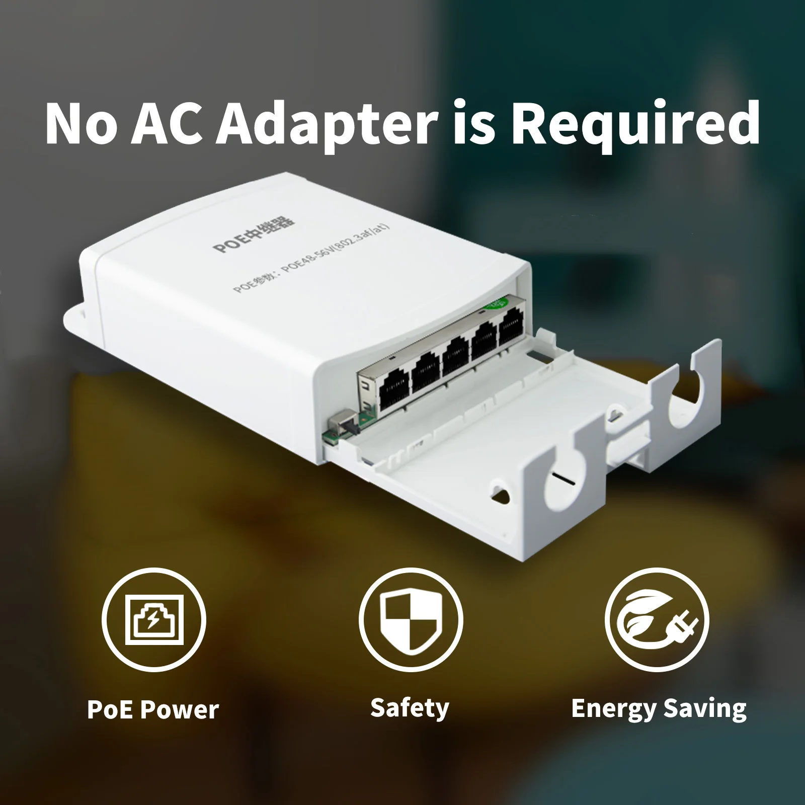 Waterproof 4 Port Reverse POE Switch - 250 Meter Transmission