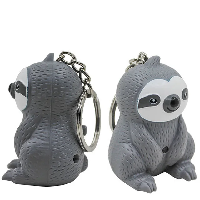 Sloth Keychain - LED Flashlight with Sound & Cartoon Design