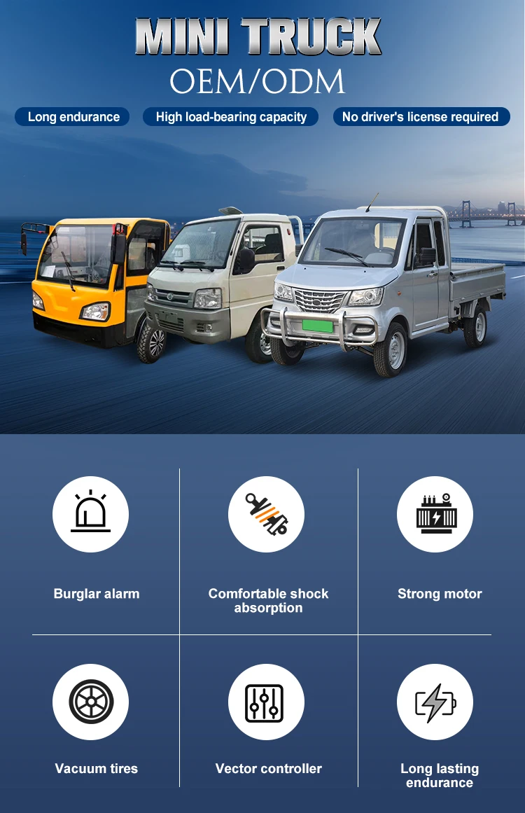 Mini Electric Cargo Truck - Efficient 4 Wheel 72v AC System