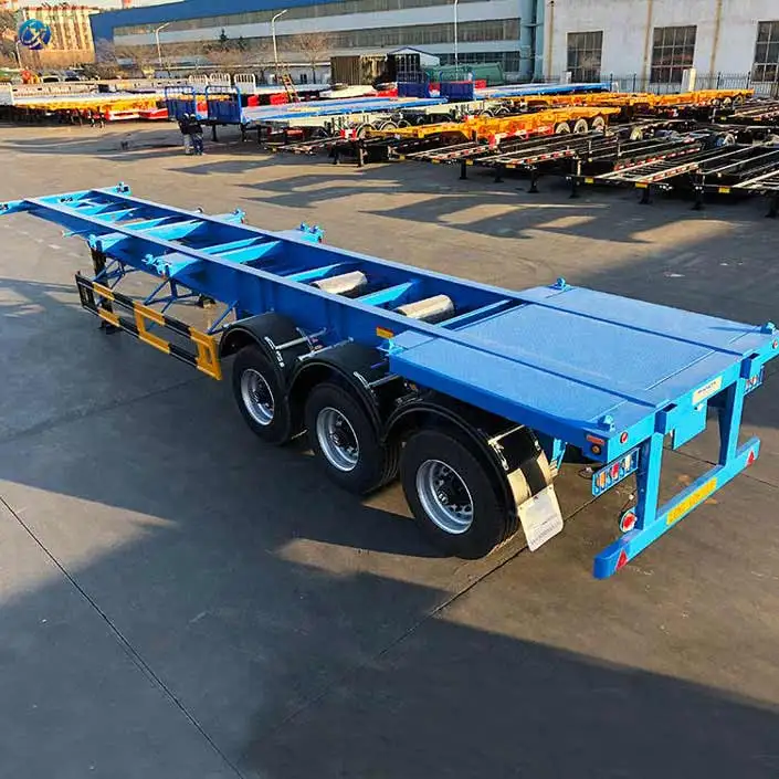 20ft 40ft Platform Trailer 45ft Skeleton Skeletal Container Semi ...