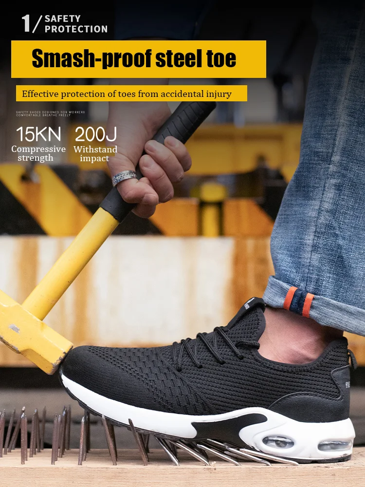 Non-slip Anti-smash Anti-stab Unisex Work Shoes Men Indestructible ...