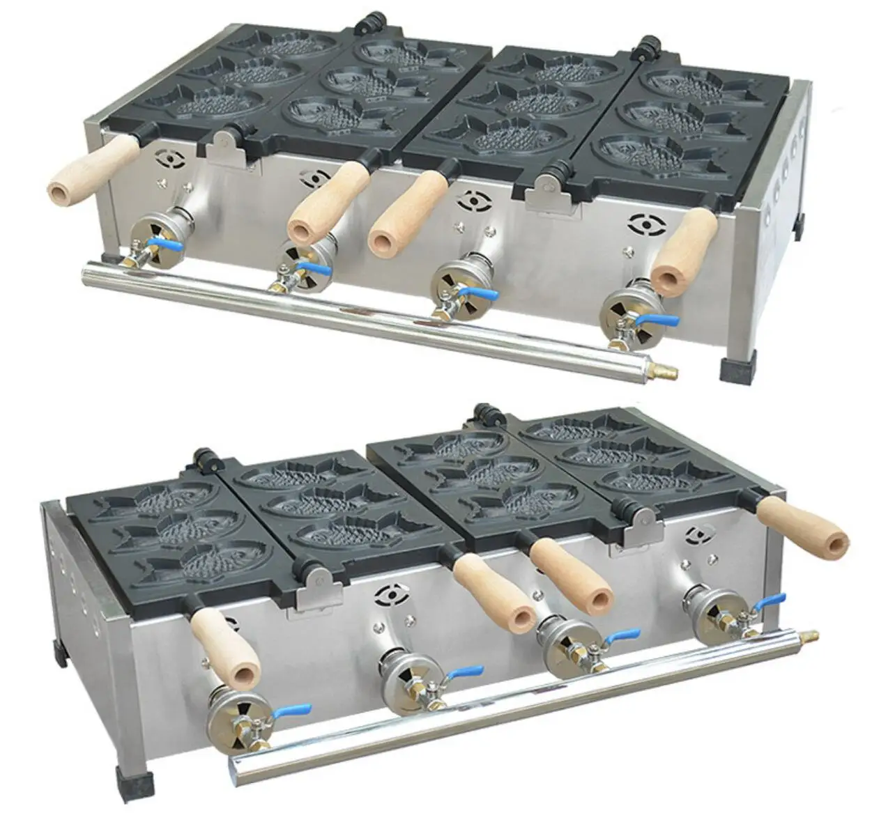 6pcs Fish Design Gas Taiyaki Waffle Maker / Fish Waffle Baker - Buy Gas ...