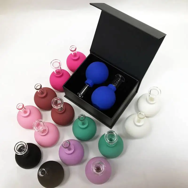 HZ Face Cupping Set Rubber Suction Bulb Glass Cupping Set 2pcs Anti ...