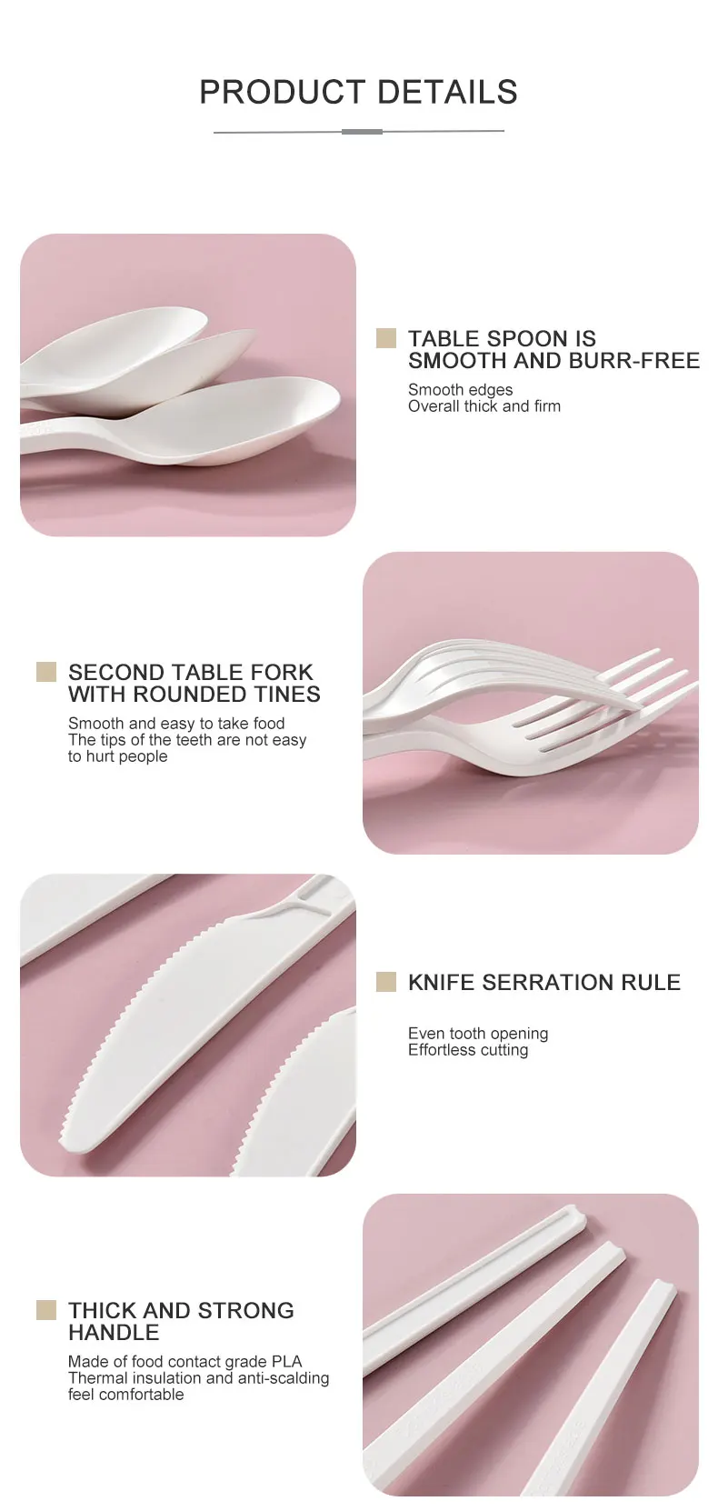 Oem Wholesale Eco Friendly Cpla Disposable Biodegradable Plastic Cutlery Set With Napkin - Buy ...