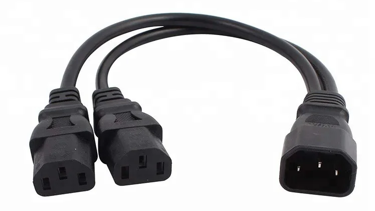 C14 To Dual C13 Short Power Y Type Splitter Adapter Cable Cord - Buy ...