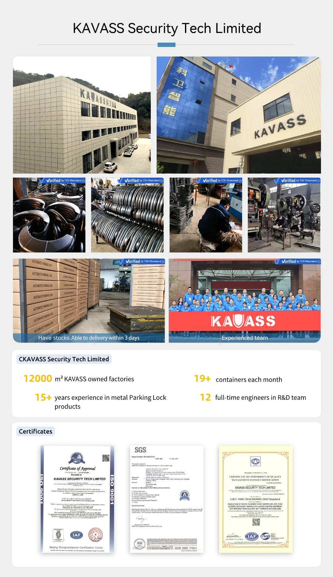 KAVASS Heavy Duty Yellow Powder Coated Stainless Steel Parking Space ...