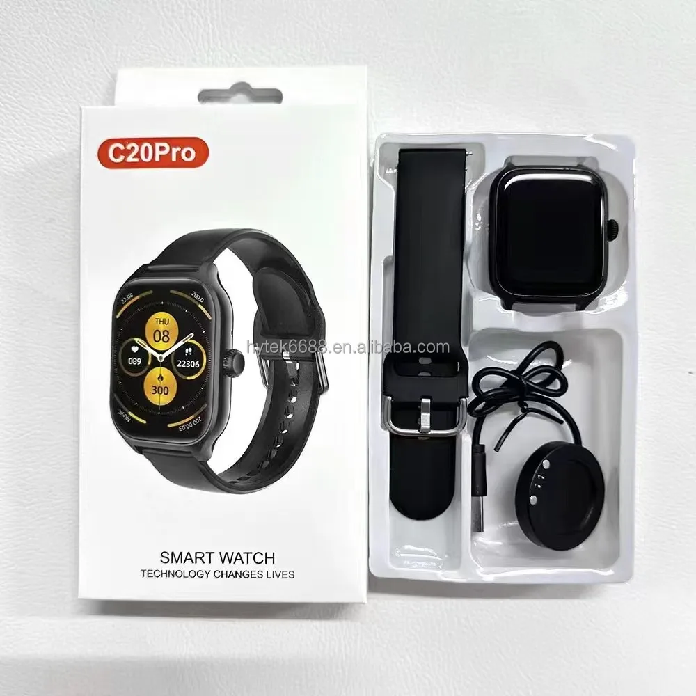 C20 Pro Smartwatch: Activity & Sleep Tracker, BT Call, Fitness Features ...