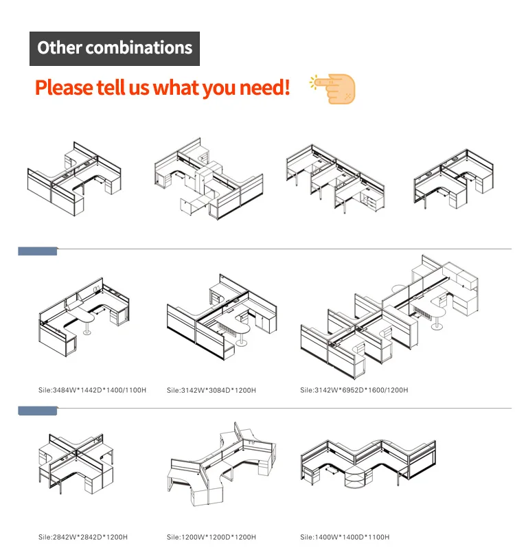 Modern Modular Wood Office Furniture Workstation 2 4 6 Seater Office ...
