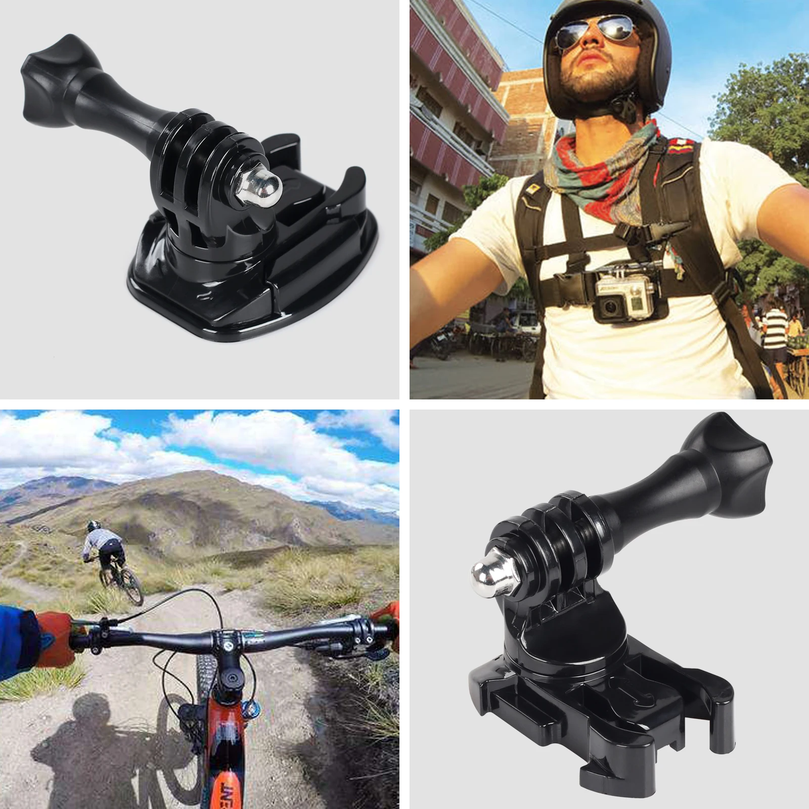 Hsu 360 Degree Helmet Buckle Adapter Holder Mount Rotate Screw ...