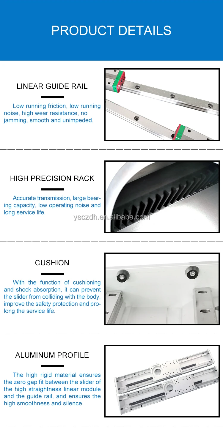 Heavy Duty CNC Motorized XYZ Gantry Robot System Rack and Pinion Guideway Slide Table Stage ...