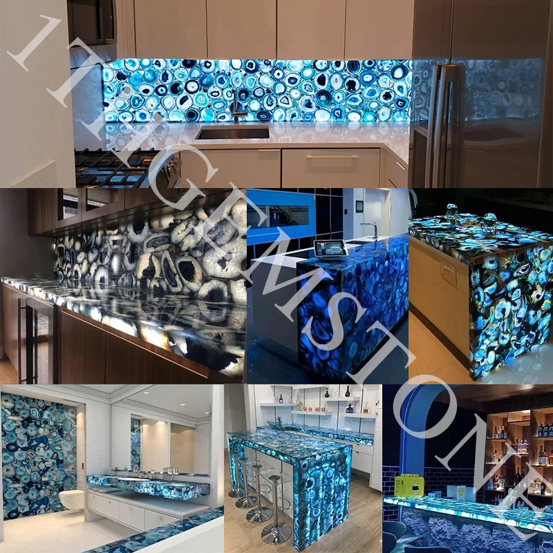 Backlit Interior Wall Cladding Colorful Thin Stone Translucent Agate ...