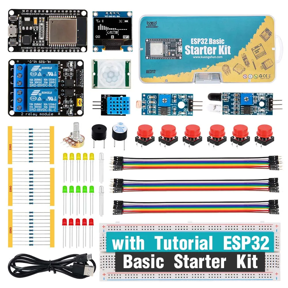 ACEBOTT Basic Arduino Starter Kit for ESP32 Compatible with Arduino IDE For Kids Learning ...