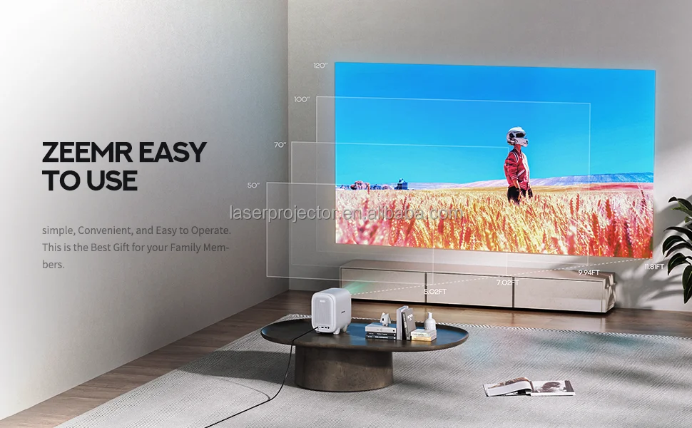 ZEEMR Q1 Pro Mini Projector - 1080P Full HD, 800 ANSI Lumens