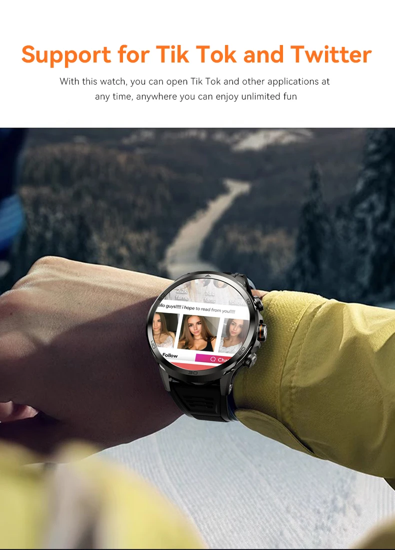 H19 Smartwatch - 4G SIM Card, 1990mah Battery, AMOLED Screen