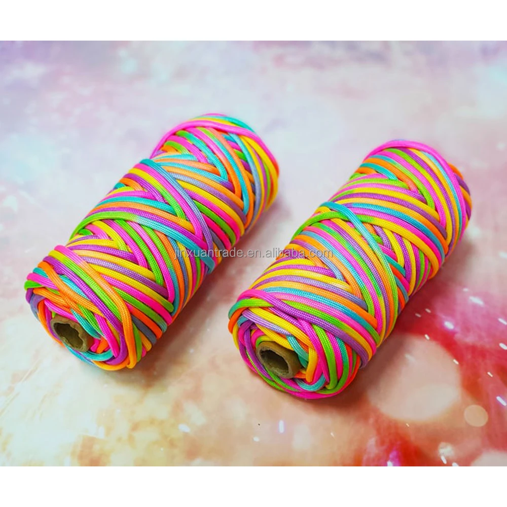 4MM Variegated Nylon Paracord Braided Macrame Rope for DIY Jewelry ...