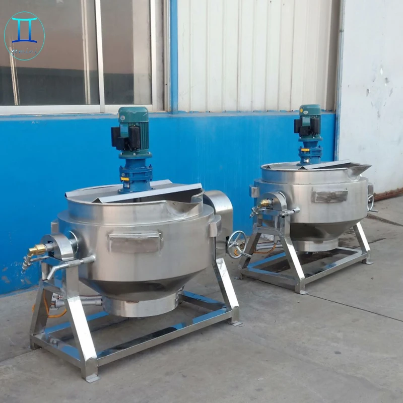 100-600l Double Jacketed Cooking Tank / Industrial Steam Jacketed ...