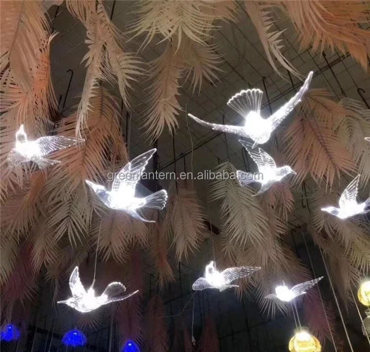 10 Clear Transparent Acrylic Birds Wedding Decorative Light LED ...