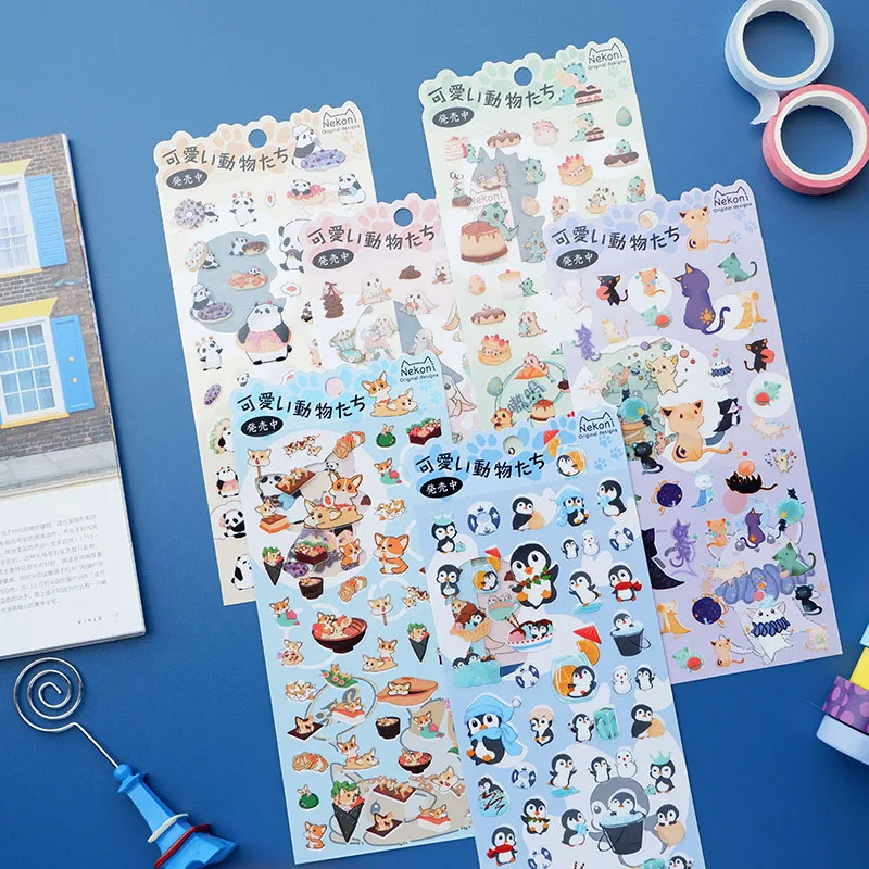 Nekoni Animal Stickers - Cute Kawaii Decals for Cat Lovers