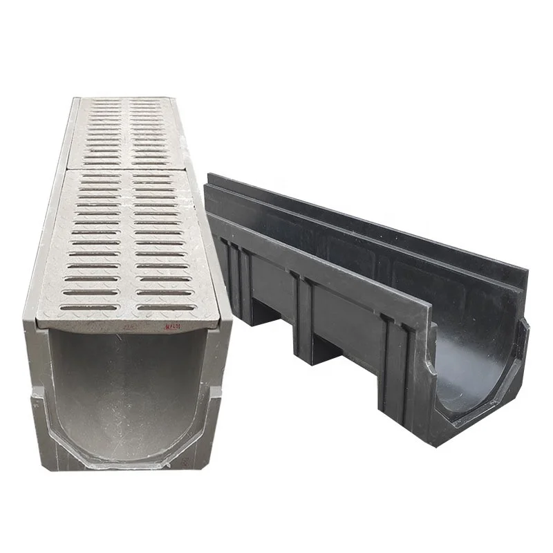 GRP/FRP U-shape Linear Drainage Channel 100*200*1000mm with Ductile ...