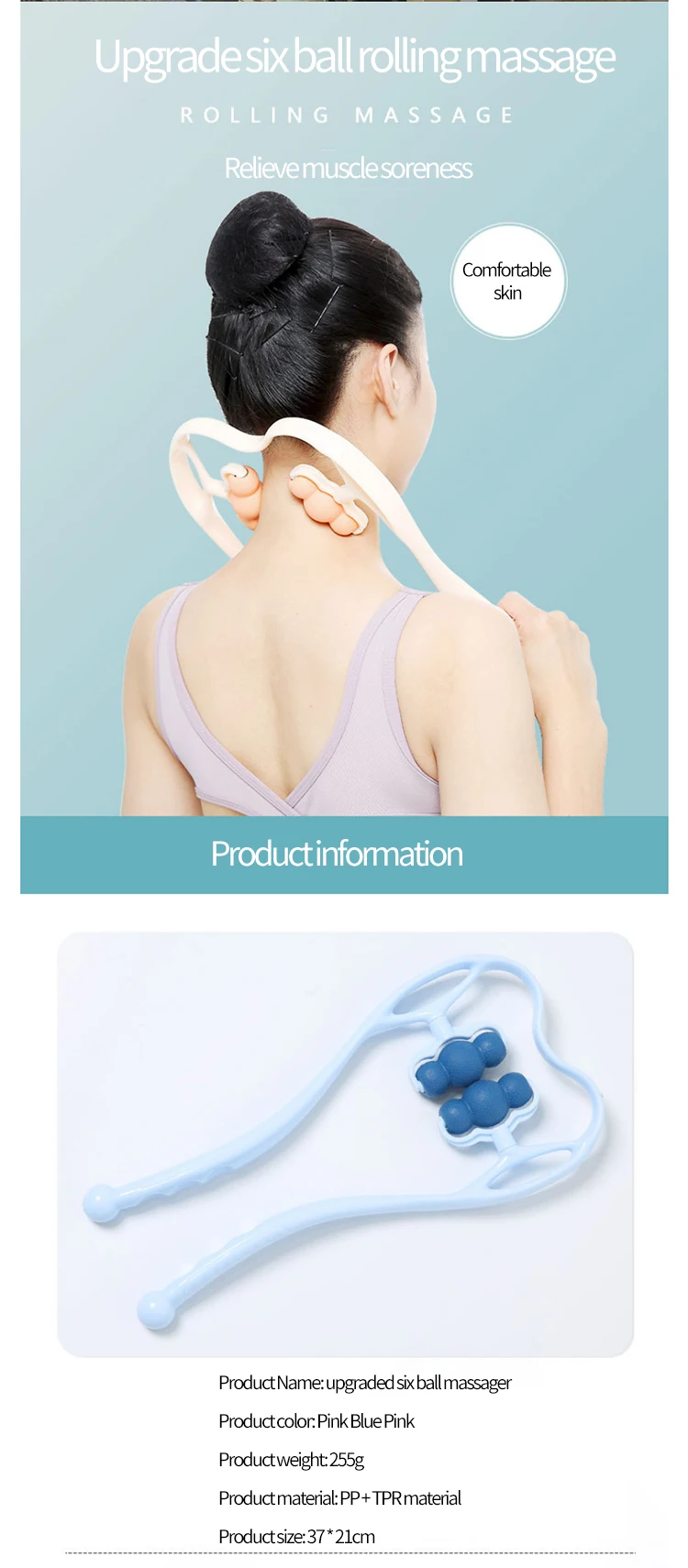 New 6 Ball Cervical Spine Manual Multifunctional Kneading Leg Back Neck ...