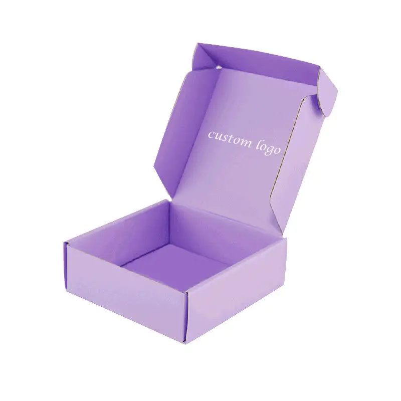 Factory Custom Logo Purple Cardboard Corrugated Packaging Paper Boxes ...