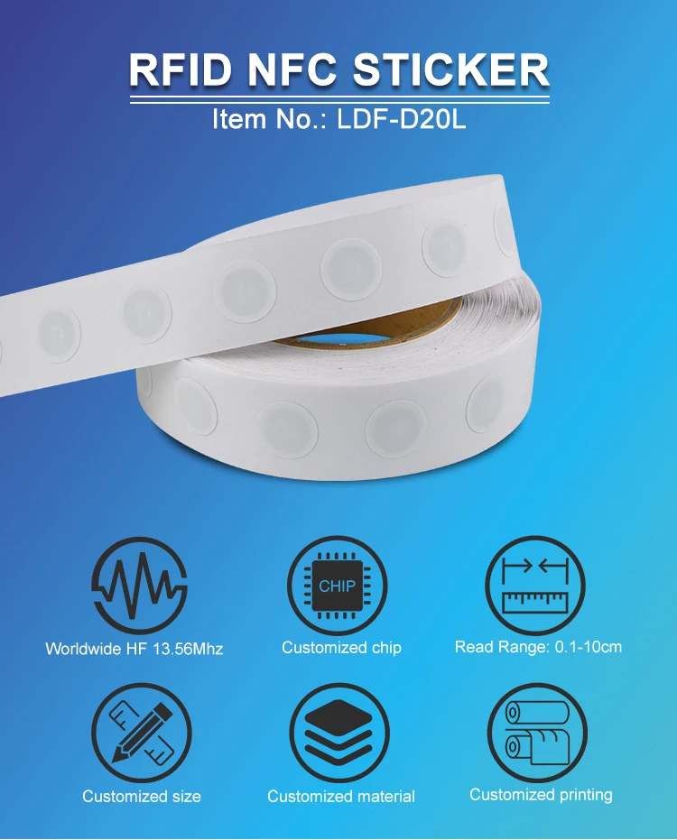 Paper RFID Tag Logo Printable Sticker Code High Quality Round NFC Tag ...