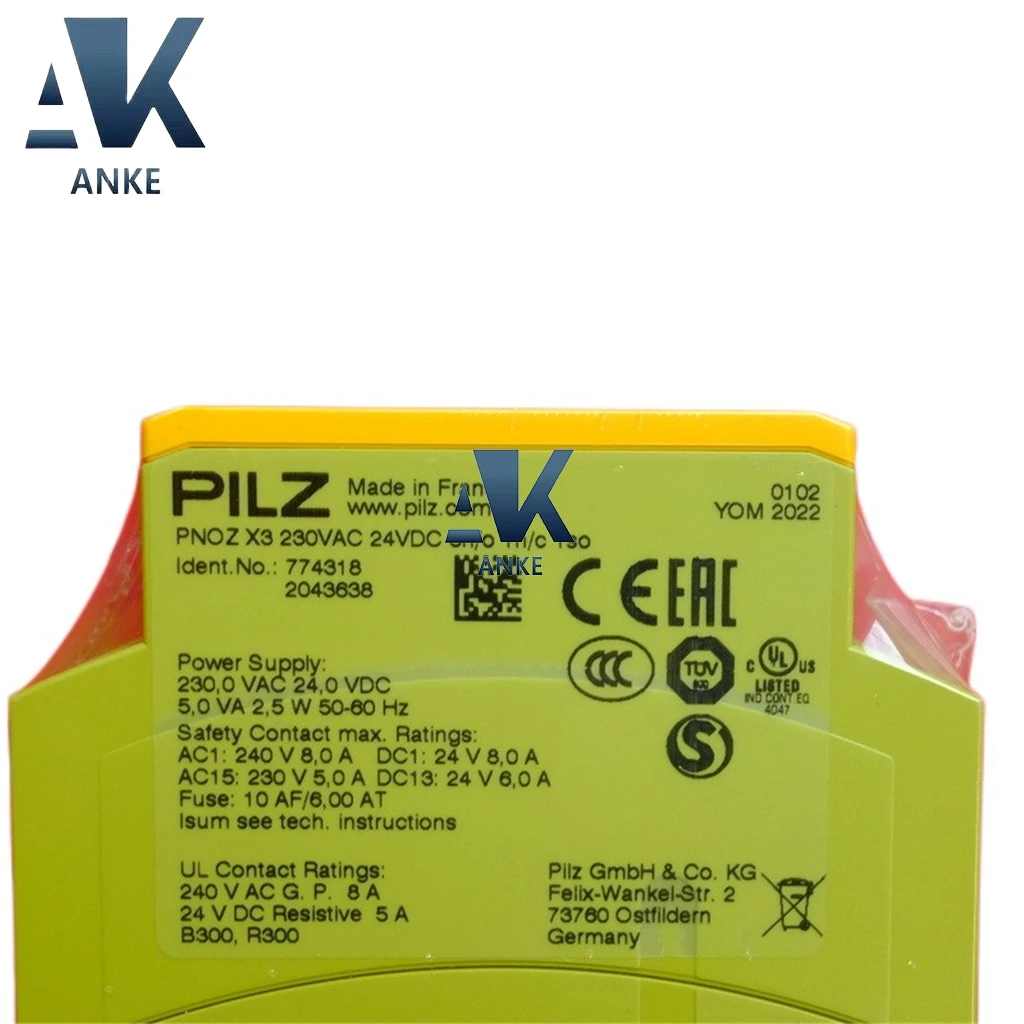 Pilz 774318 Safety Relay Pnoz X3 230vac 24vdc 3n/o In Stock - Buy ...
