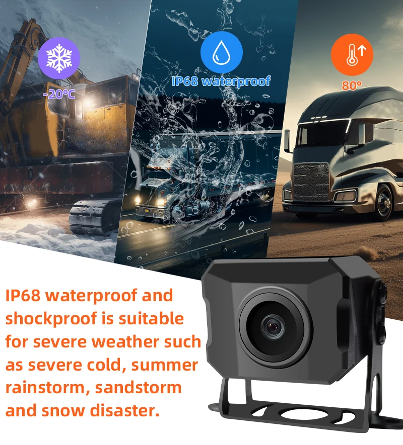 720P Truck Camera Anterior and Posterior Vision 2 Channel Video Input ...