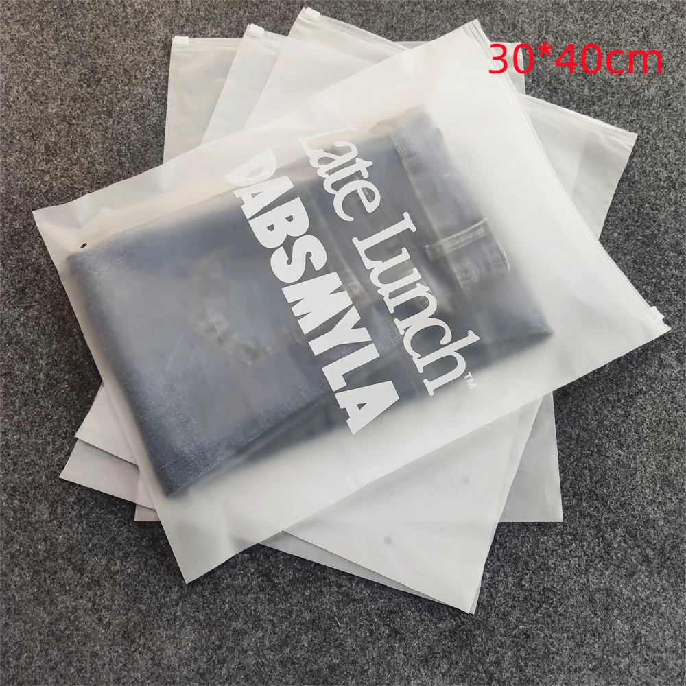 Customized Black Clothing Zip Lock Poly Bags - Biodegradable