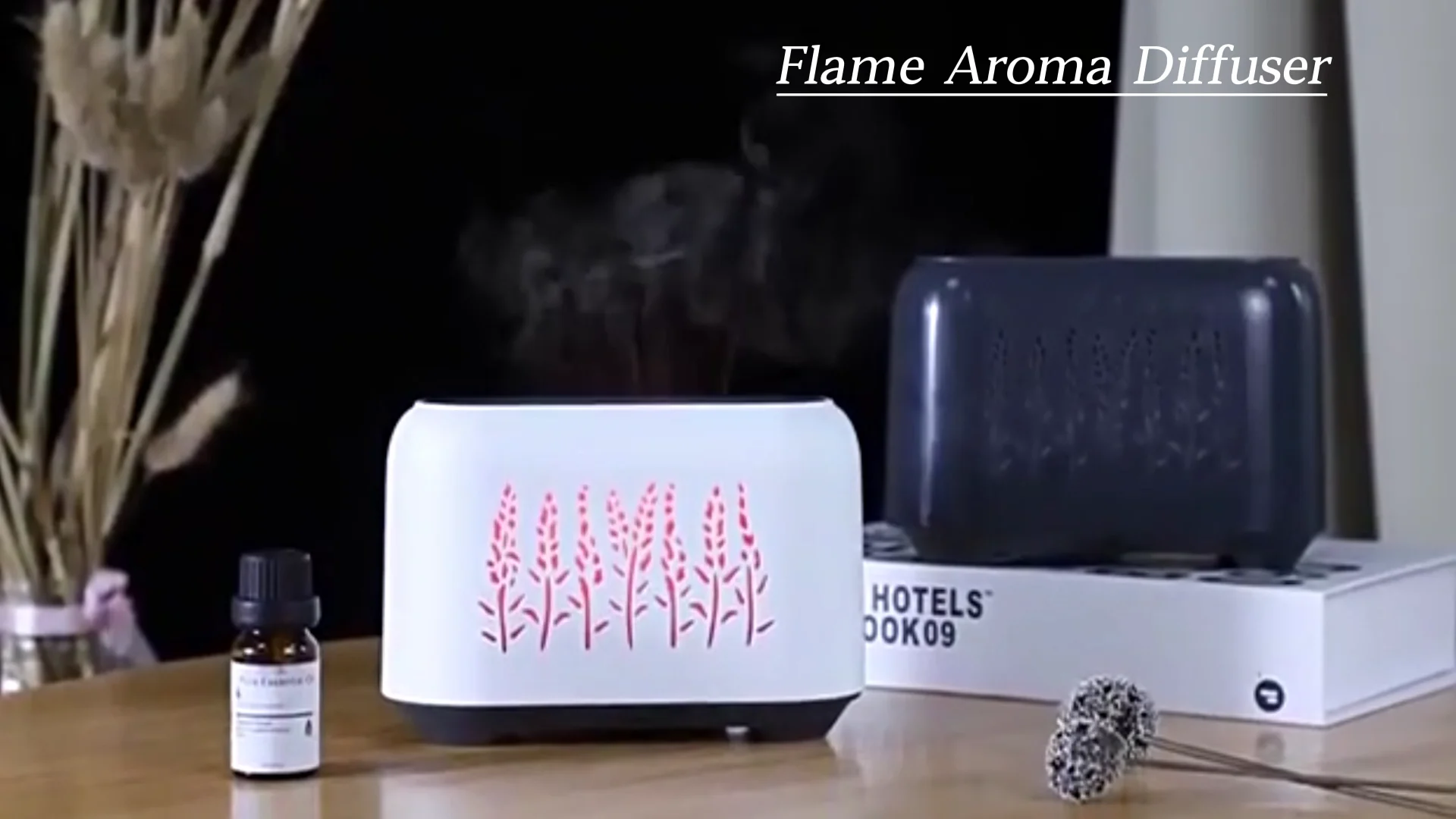 Room Flame Lamp Diffuseur Huil Essentiel Smart Cool Mist Fire Flame Air ...