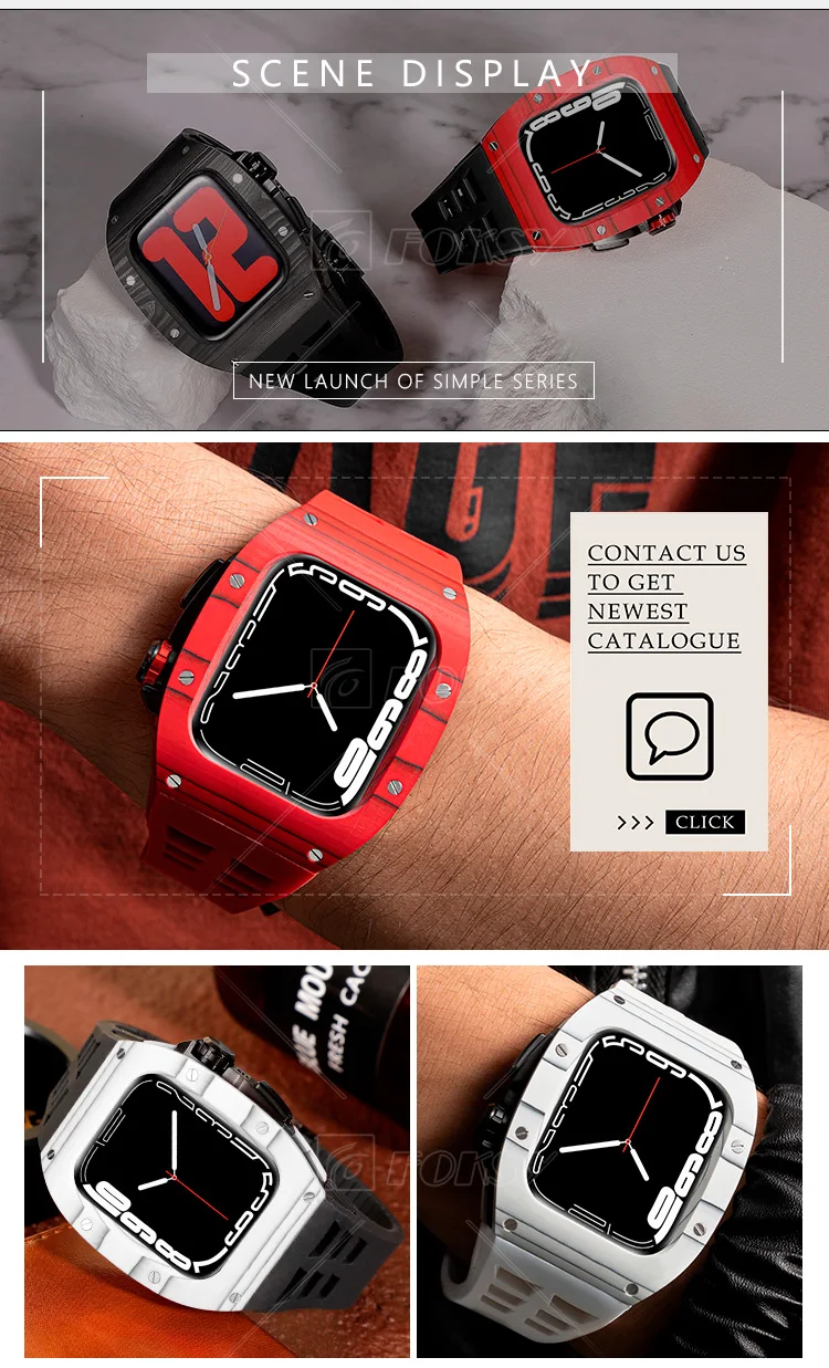 Oem Accept Ready To Ship Luxury Carbon Fiber Smart Watch Case For Apple ...