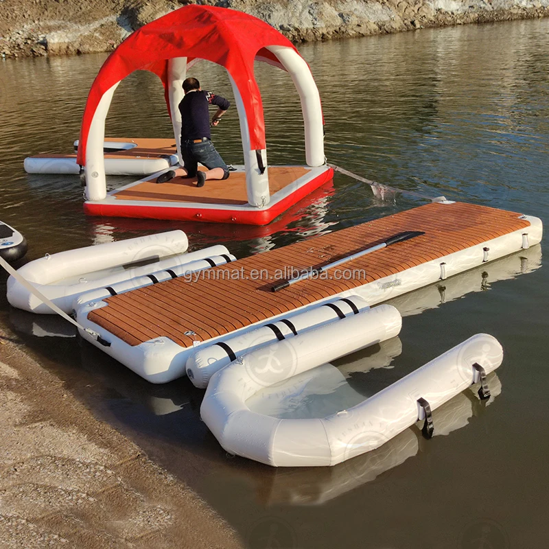 Inflatable Floating Dock Raft Float Platform Kayak Swim Relax Fishing ...