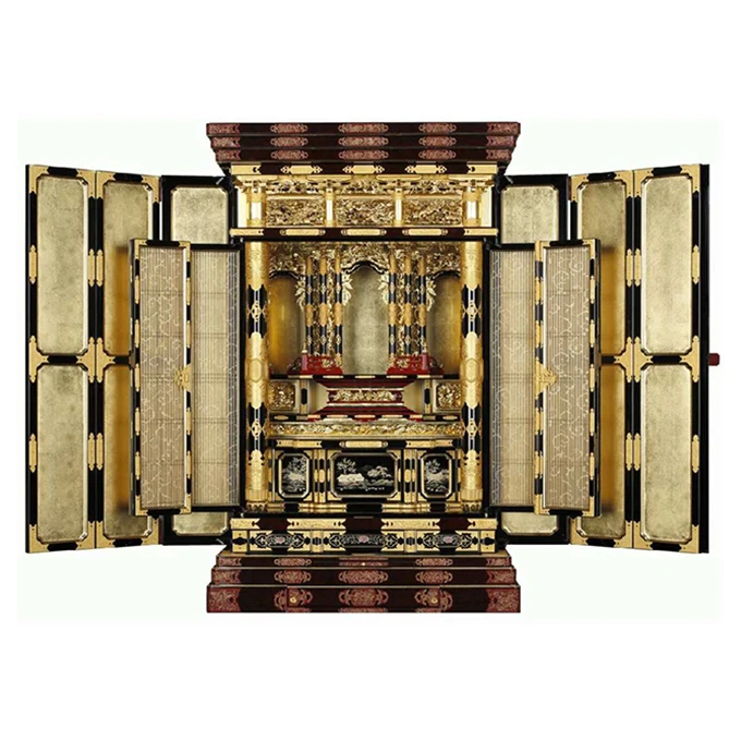 Japan Gold Leaf Wall Hanging Cupboard Altar Candlestick Butsudan - Buy ...